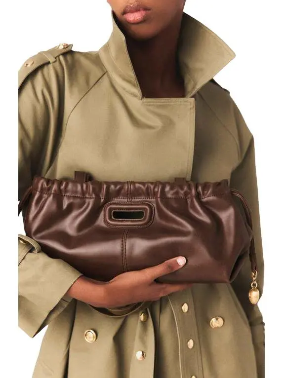 Maje Vintage Leather Milpli Gazette Tote - Brown