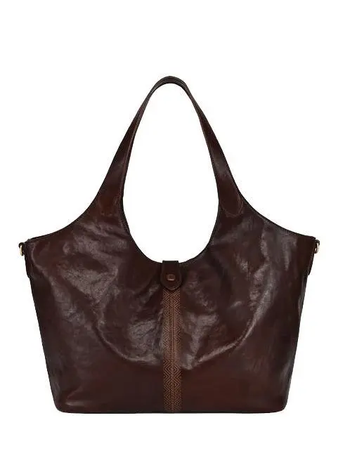 OLD TREND Marigold Genuine Leather Carryall Tote - Coffee