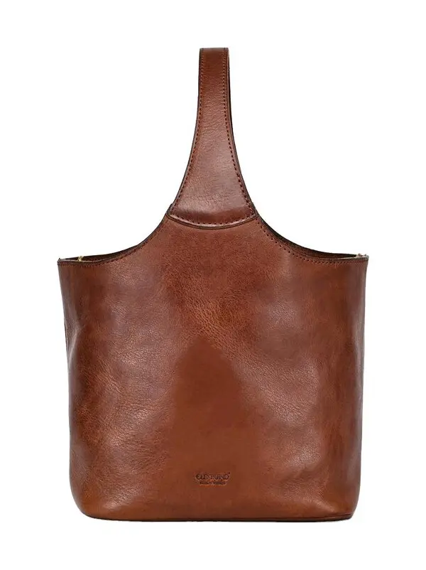 OLD TREND Napa Genuine Leather Handcrafted Basket Bag - Cognac