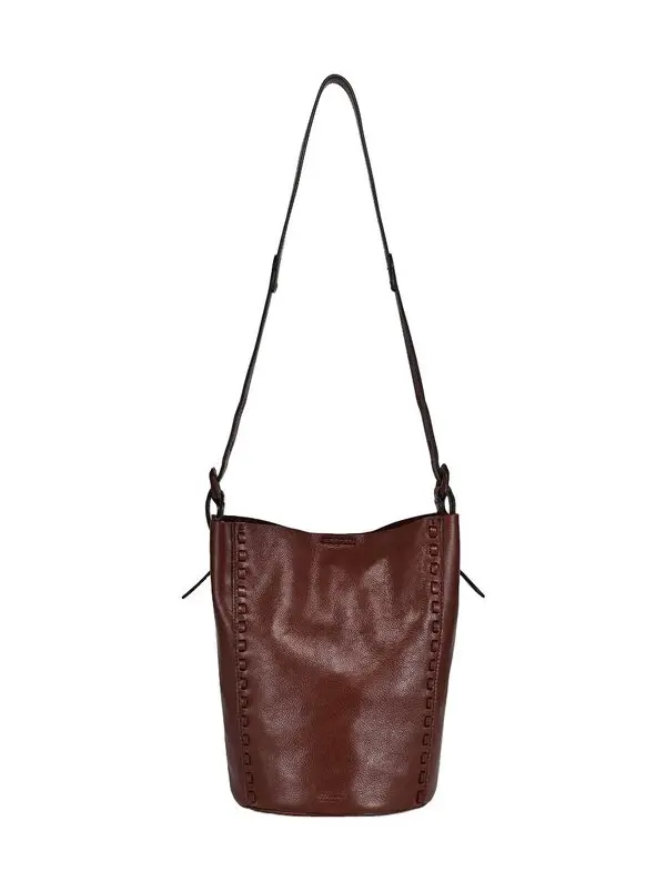 OLD TREND Juniper Genuine Leather Woven Barrel Crossbody Bag - Brown