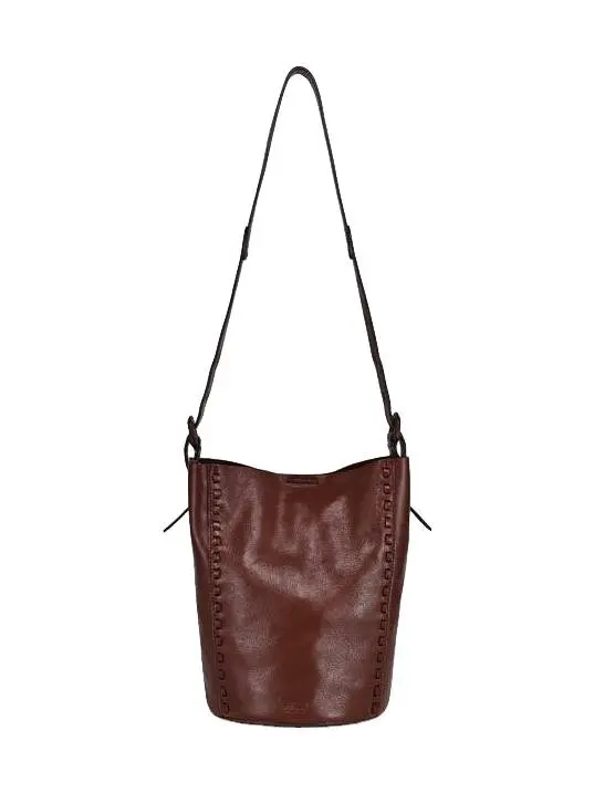 OLD TREND Juniper Genuine Leather Woven Barrel Crossbody Bag - Brown