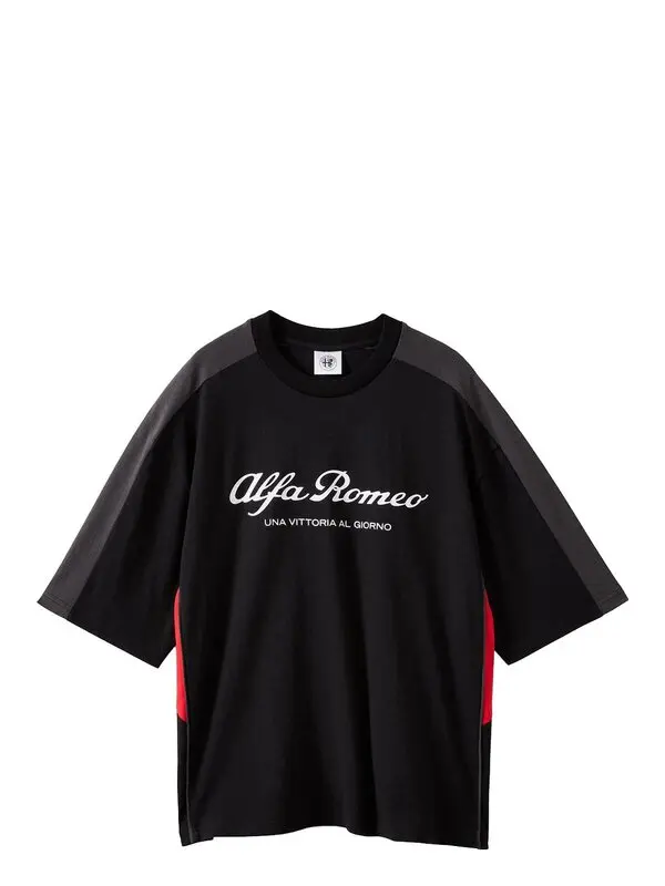 COTTON ON Cropped Fit Alfa Romeo T-shirt - Lcn Alf Washed Black  Panel
