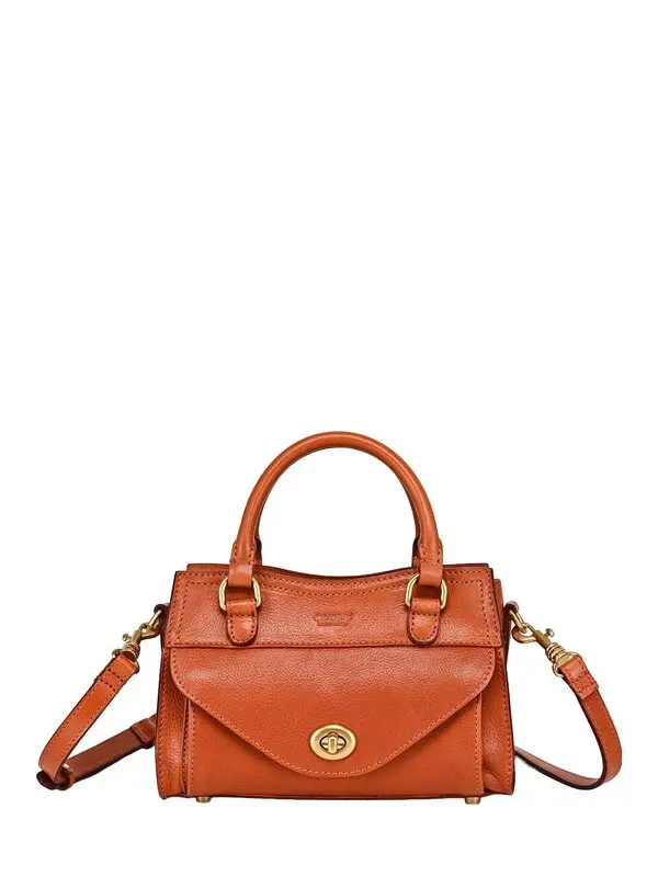 OLD TREND Lockwood Genuine Leather Satchel - Cognac