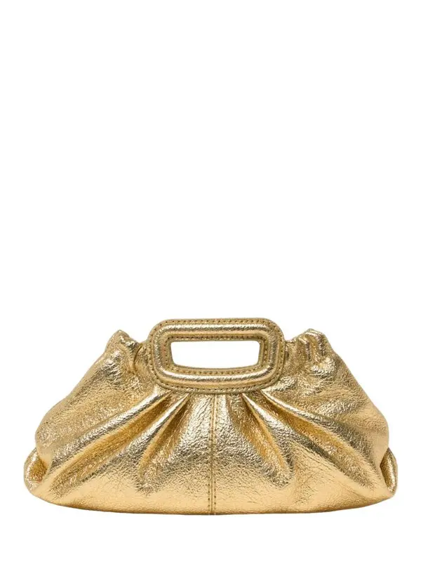 Maje Metallic Leather Milpli Mini Clutch - Gold