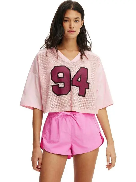 Cotton:on Active Mesh Cropped Graphic Tee - Cherry Dream