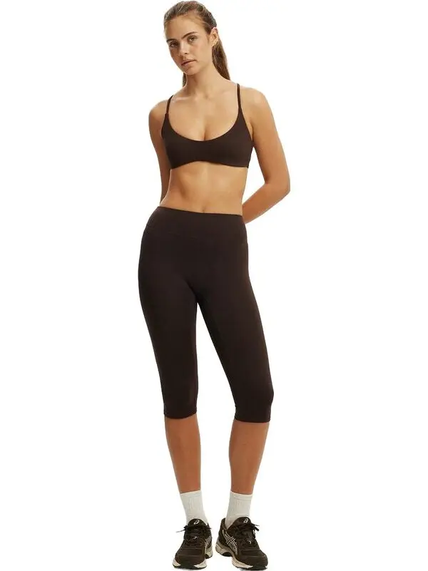 Cotton:on Active Ultra Soft Contour Capri Tight - French Roast
