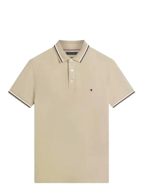 Tommy Hilfiger Striped-trim Polo Shirt - Neutrals