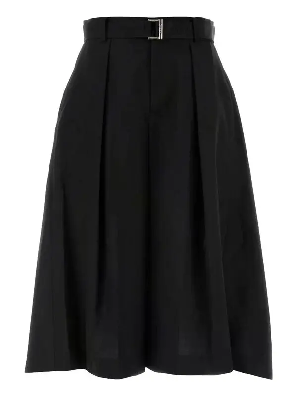 Sacai Pleated Bermuda Shorts - Black