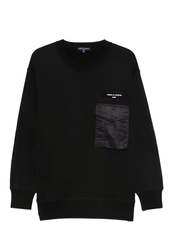 Comme Des Garçons Pocket-chest Crewneck Sweatshirt - Black