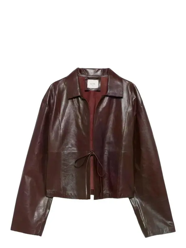ALYSI Tie-fastening Leather Jacket - Purple