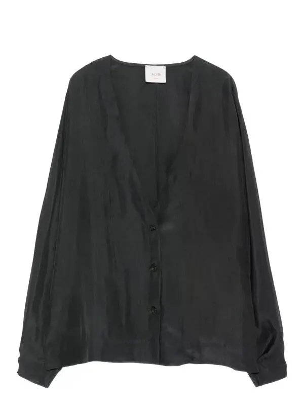 ALYSI Button Long-sleeve Kimono - Grey