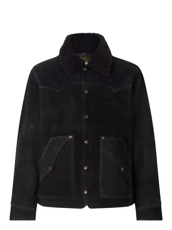 Ralph Lauren Shearling-trimmed Suede Jacket - Black