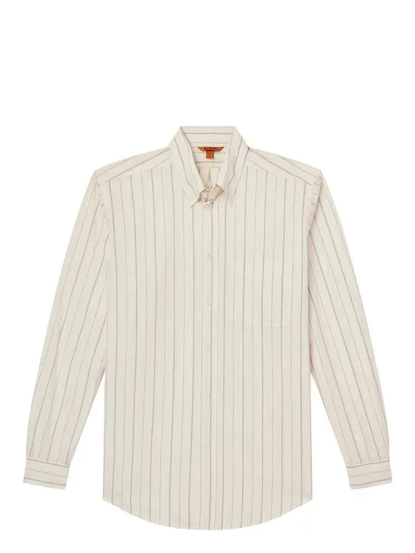 Barena Venezia Camison Button-down Collar Striped Cotton-poplin Shirt - Neutrals