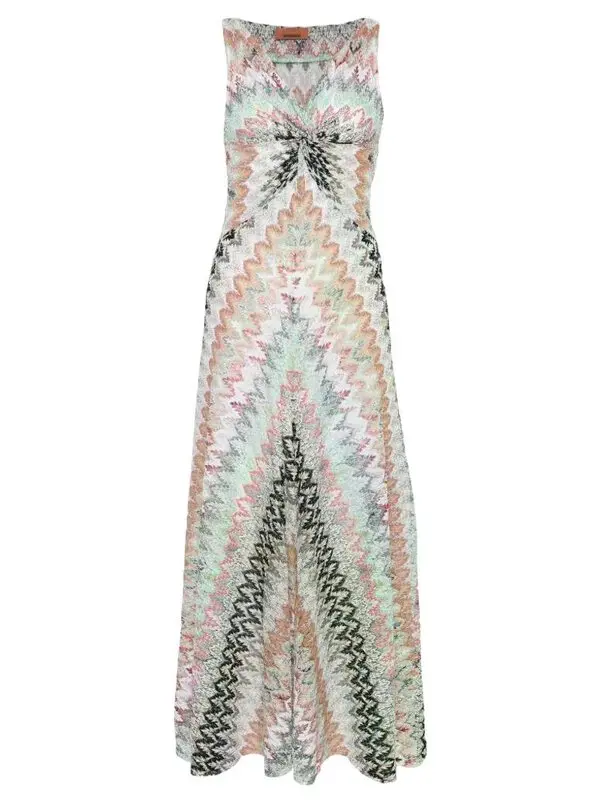 Missoni Sleeveless Zigzag Maxi Dress - Neutrals
