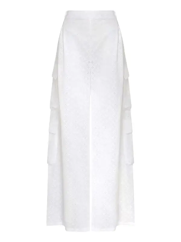 AMIR SLAMA Eyelet Cargo Trousers - White