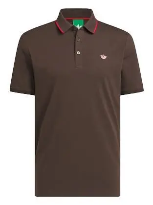 Adidas Twistknit Trefoil Polo Shirt - Dark Brown