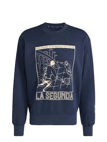 Adidas Real Madrid Heritage Crew Sweatshirt - Legend Ink