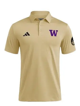 Adidas Huskies Salute To Serive Coaches Ultimate365 Polo Shirt - Washington Team Sand Black Ncaa/wtn/6vw