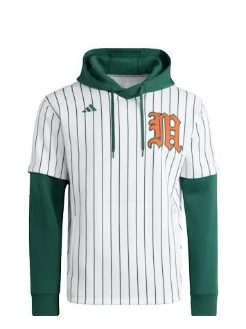 Adidas Hurricanes Jersey Hoodie - Miami White Dark Green