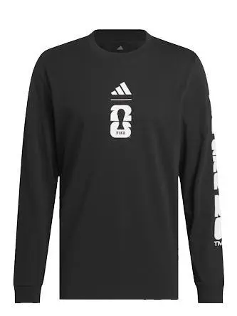 Adidas Fifa World Cup 2026 Match Ball Graphic Long Sleeve T-shirt - Black