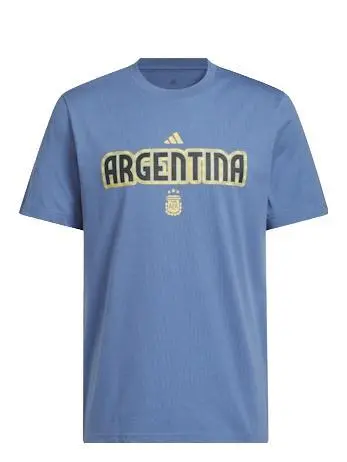 Adidas World Cup 2026 Argentina Home Graphic Tee Shirt - Crew Blue