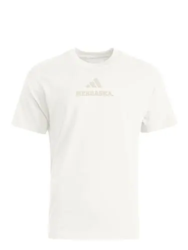 Adidas Cornhuskers All Szn Embroidered Tee Shirt - Nebraska Off White
