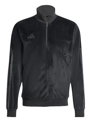 Adidas Velour Half Zip Track Top - Black