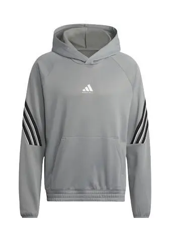 Adidas Select Foundation Fleece Hoodie - Grey Three Black