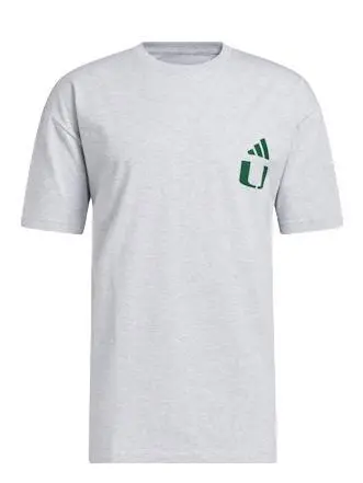 Adidas Hurricanes Chapter Tee Shirt Ncaamia - Miami Light Grey Heather