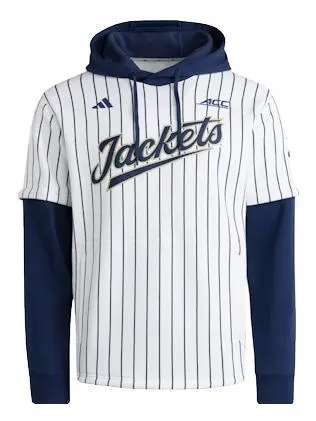 Adidas Hooded Jersey - Georgia Tech White Team Navy Blue