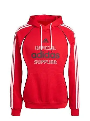 Adidas Teamgeist Graphic Fleece Hoodie - Better Scarelet Red White