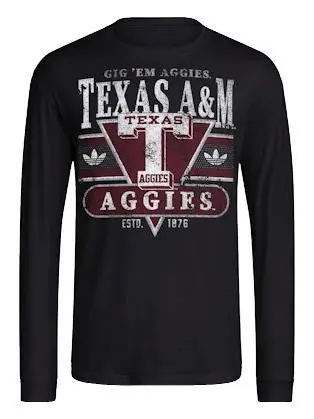 Adidas Aggies Graphic Long Sleeve T-shirt - Texas A&m Black Ncaa/tam/7c4