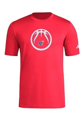 Adidas Jayhawks Short Sleeve Pregame Tee Shirt - Kansas Team Power Red