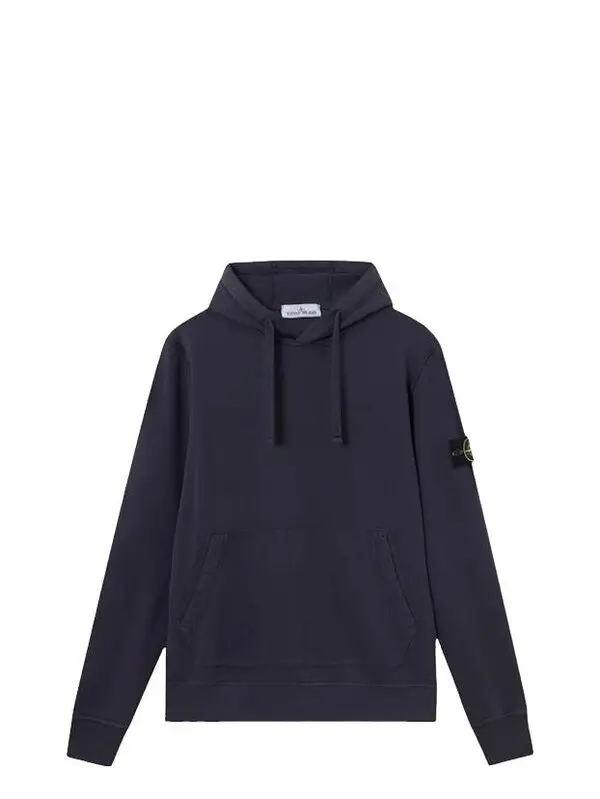 Stone Island 6100062 Organic Cotton Fleece Hoodie - Ink Blue