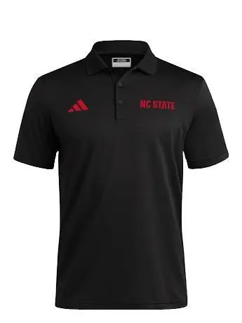 Adidas Wolfpack Coaches Ottoman Polo Shirt - Black Team Power Red