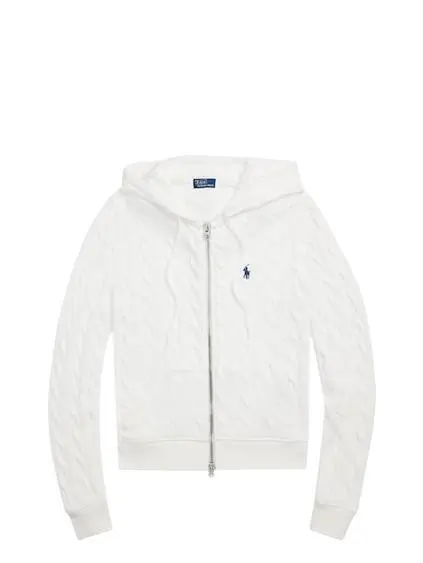 Polo Ralph Lauren Long Sleeve Full Zip Hoodie - White