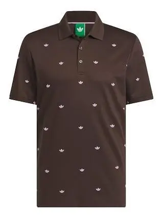 Adidas Printed Trefoil Polo Shirt - Dark Brown
