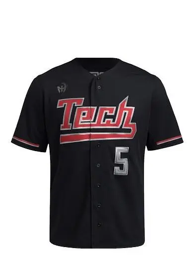 Adidas Strategy Fullbutton Jersey - Texas Tech Black