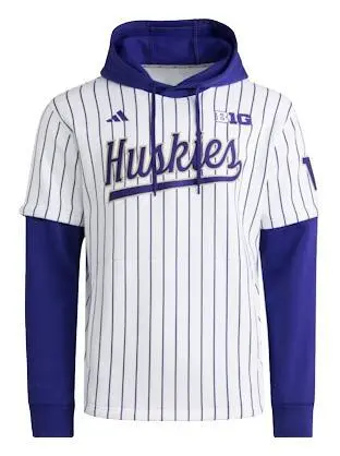 Adidas Huskies Hooded Jersey - Washington White Team College Purple