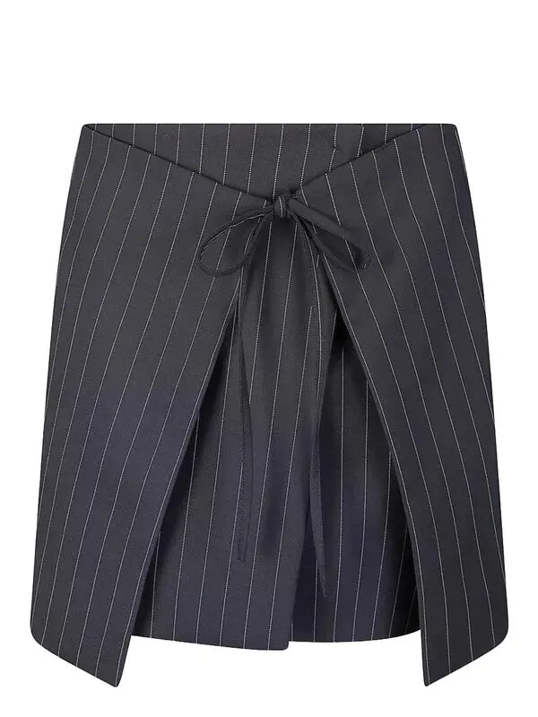 Sportmax Fatti Mini Pinstripe Skirt - Grey