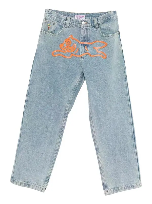 ICECREAM Running Dog Double Scoop Graphic Jeans - Blue