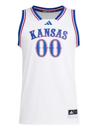 Adidas Jayhawks Home Swingman Jersey - Kansas White Royal Blue