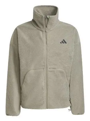 Adidas City Tech High Pile Fleece Fullzip Jacket - Silver Pebble