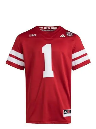Adidas Cornhuskers Premier Home Jersey - Nebraska Team Power Red White