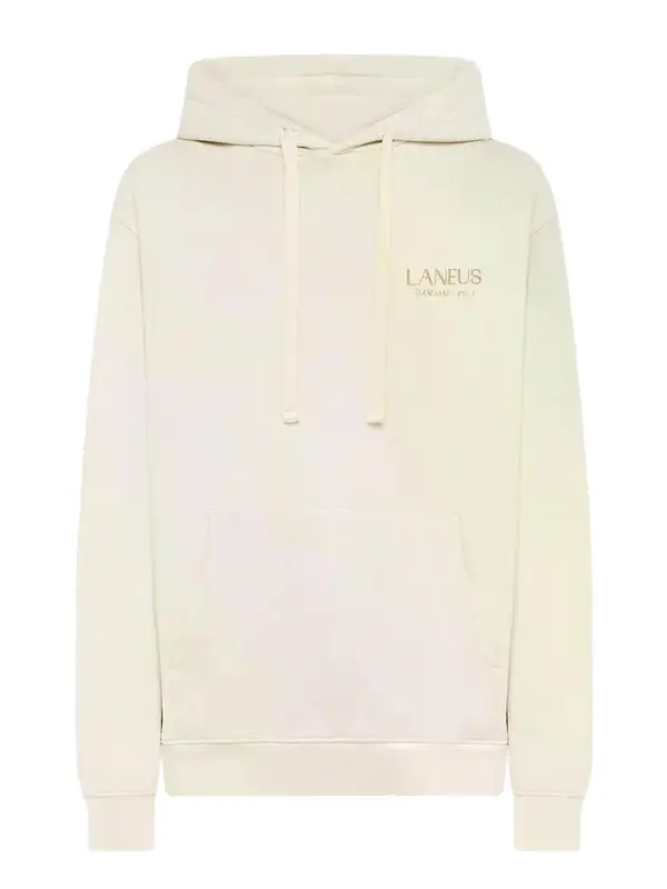 LANEUS Printed Hooded Sweatshirt - Neutrals