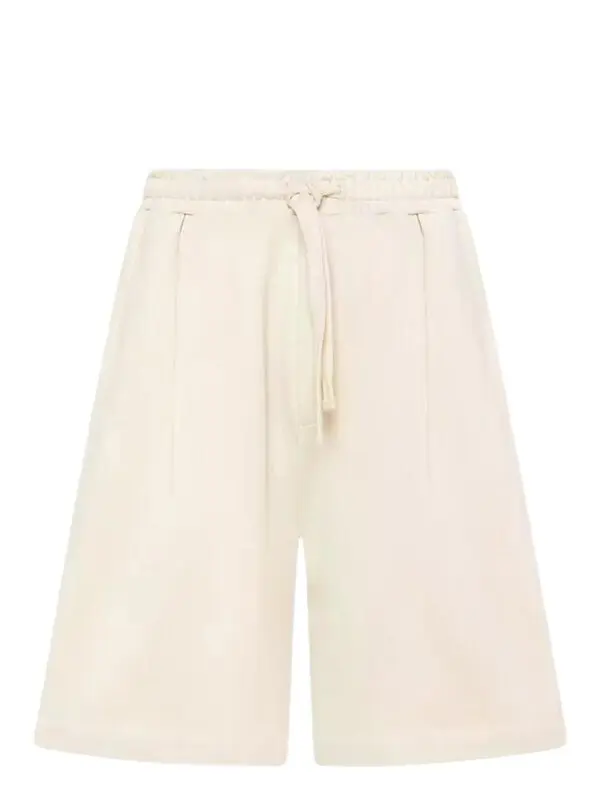 LANEUS Fleece Drawstring Shorts - Neutrals
