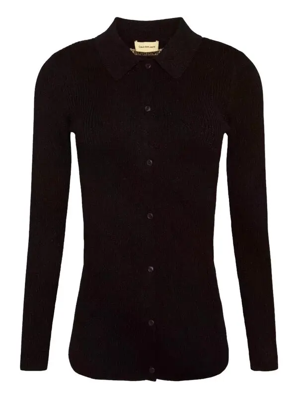 Calvin Klein Buttoned Collared Cardigan - Blue