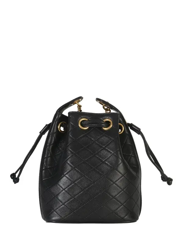 Saint Laurent Quilted Lambskin Bucket Bag - Black