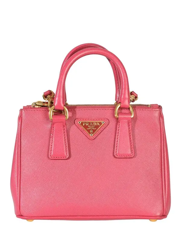 Prada Saffiano Lux Galleria Double Tote - Pink