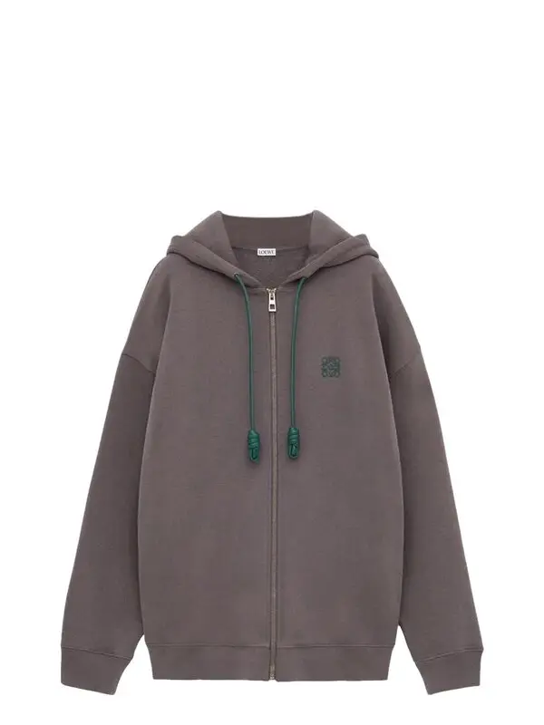 Loewe Cotton Zip-up Hoodie - Gray